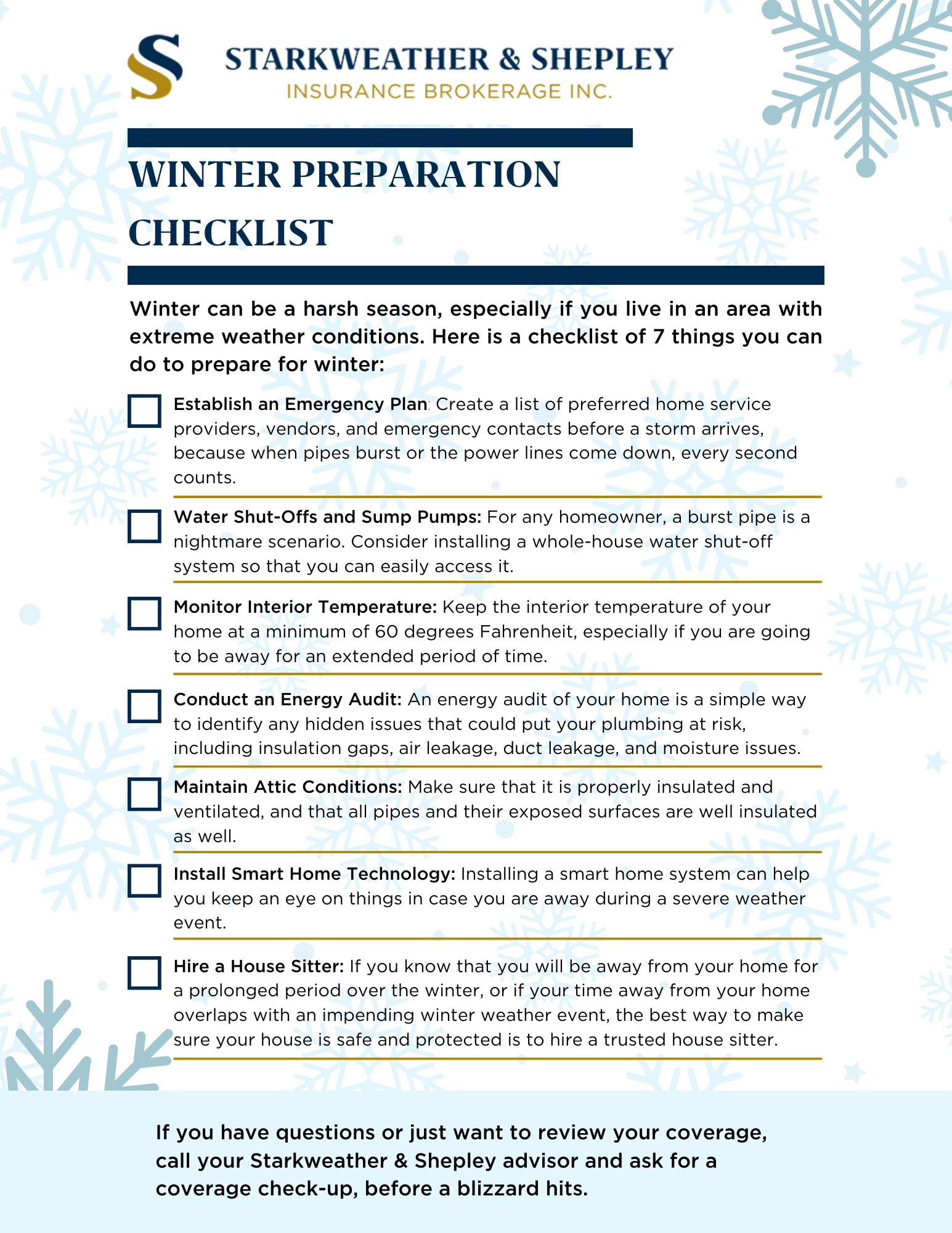 S&S Winter Weather Prep | Starkweather & Shepley Insurance Brokerage